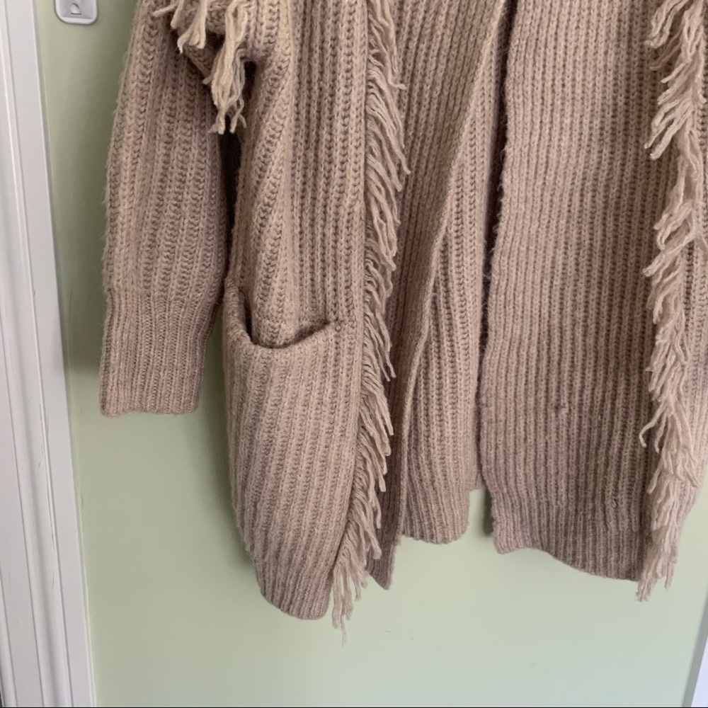 Anthro Amanda Alpaca Fringe Cardigan - Gem